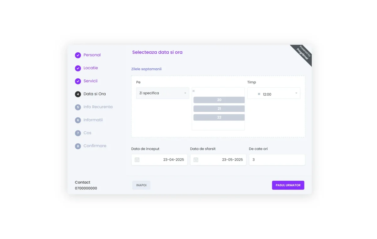 Programari Recurente - Aplicatie Programari
